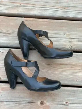 Miz Mooz | Shoes | Miz Mooz Marry Jane Pump 7 Black Leather Selma Cone ...
